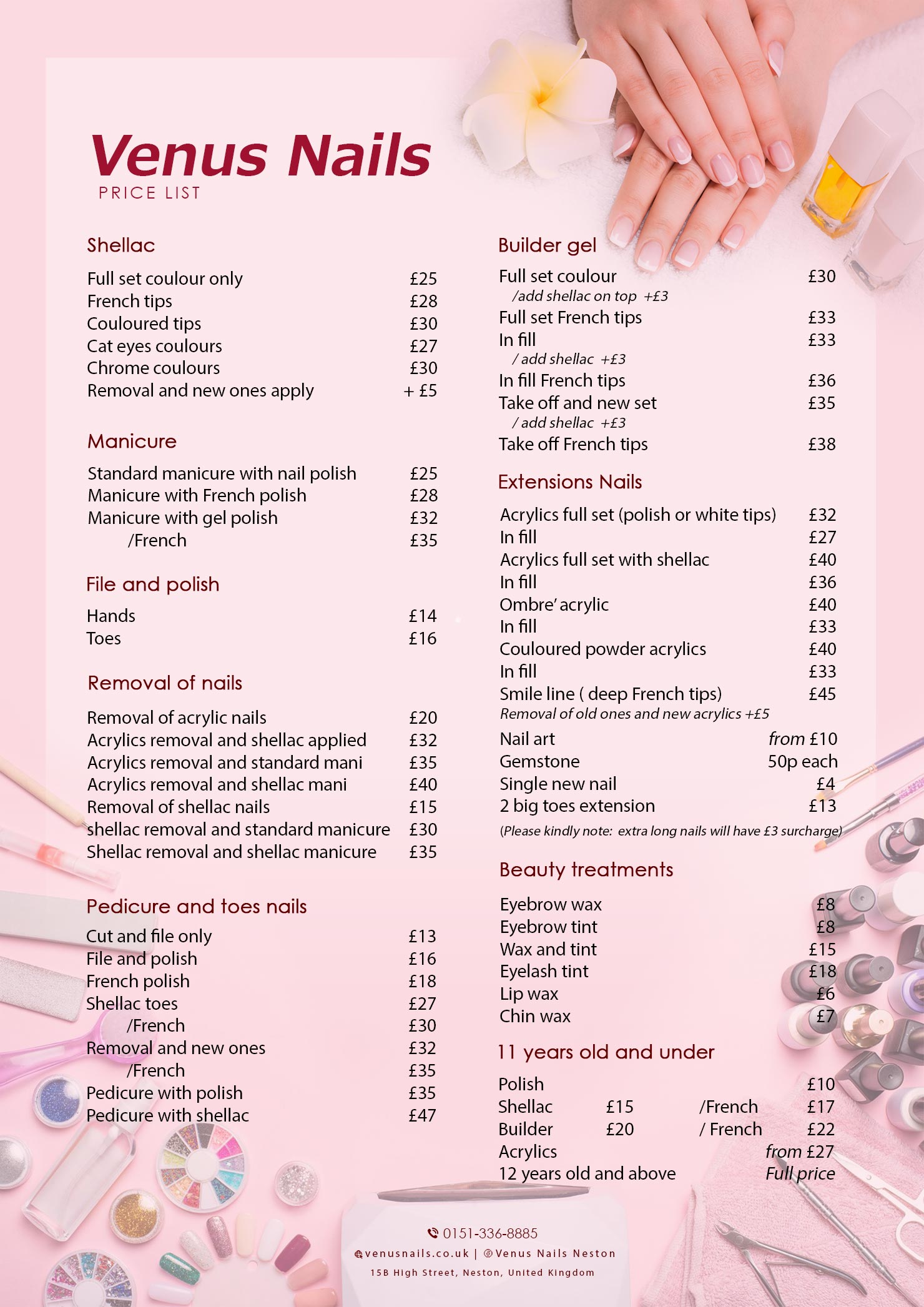 Our Services Venus Nails Neston Our Services Venus Nails Neston